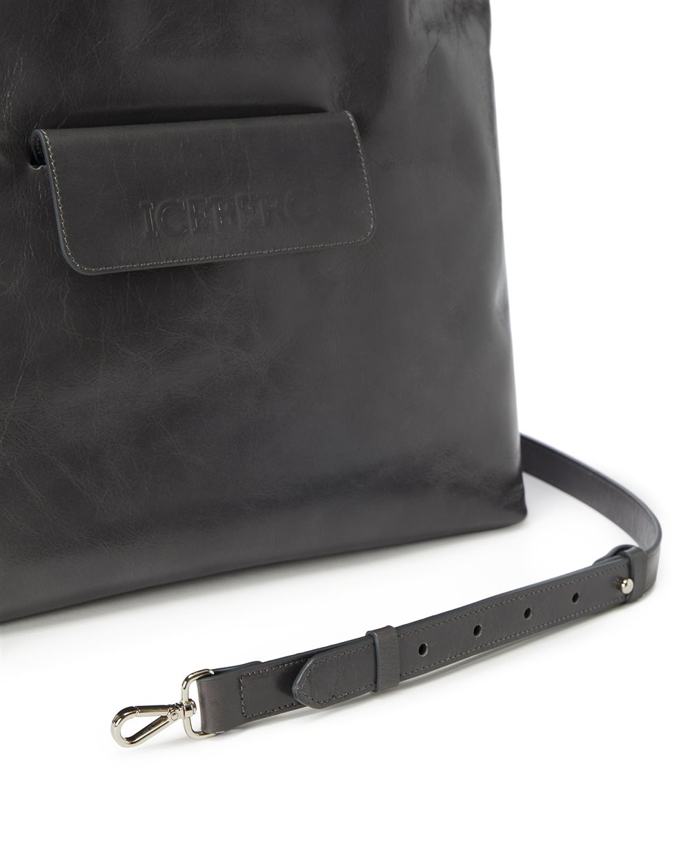 Alias leather shopper bag with pocket closure and Iceberg logo | Iceberg