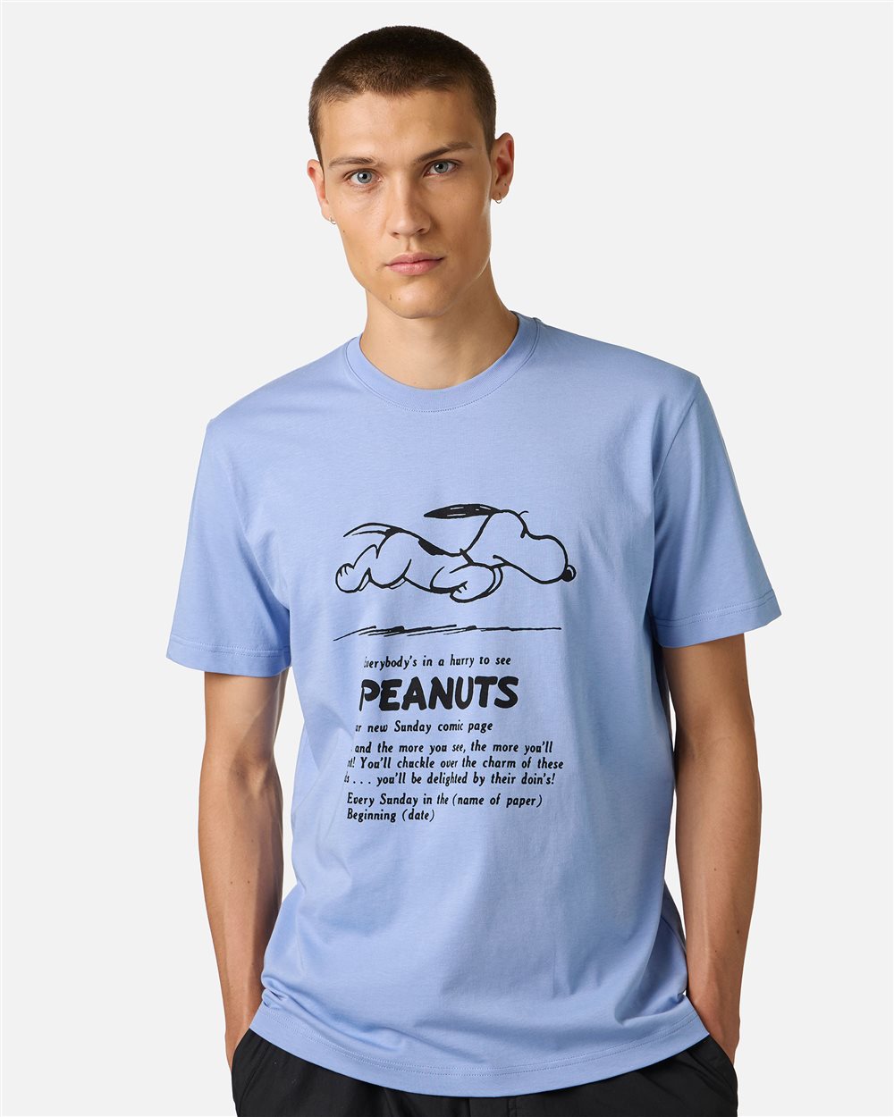 Classic regular fit powder blue T-shirt in sustainable cotton jersey ...