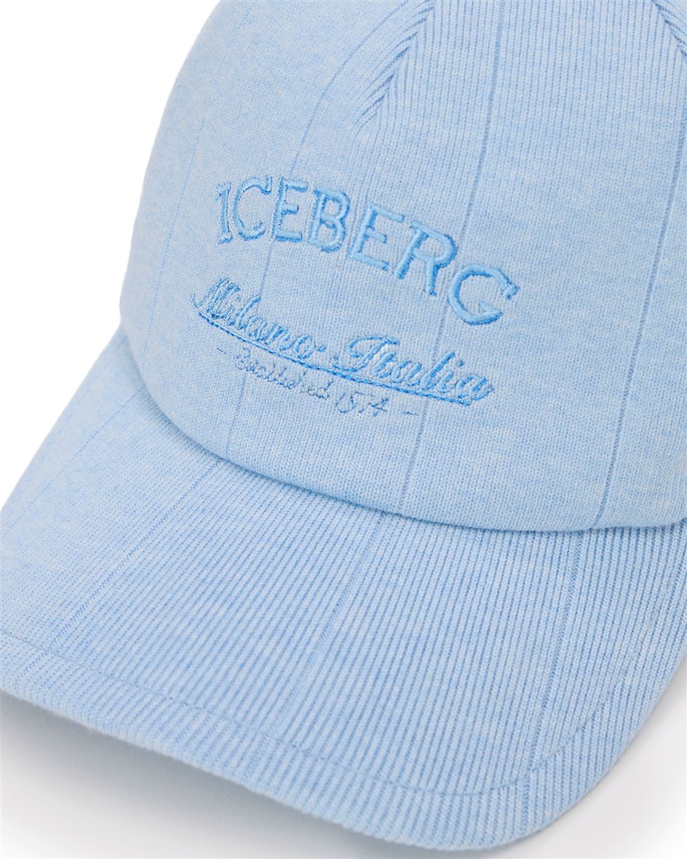 Powder blue baseball cap in ribbed knit | ICEBERG