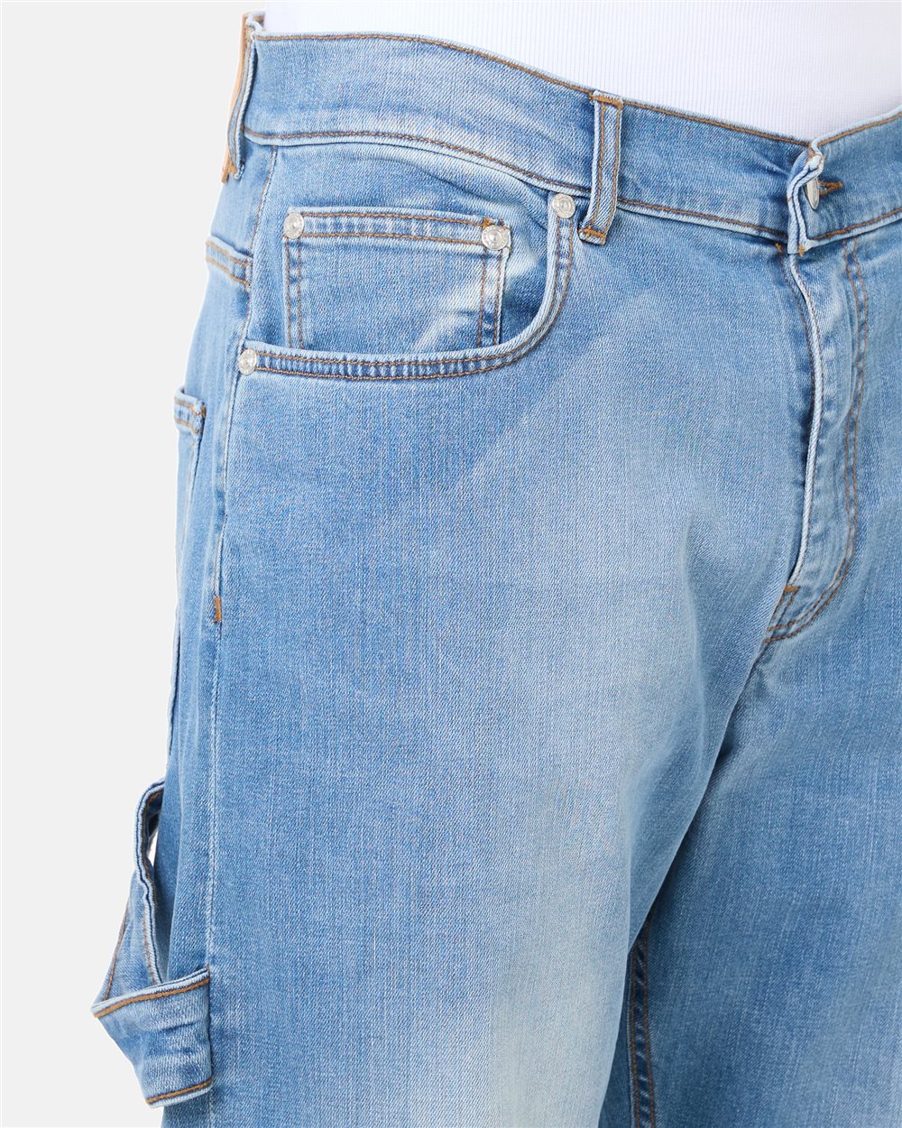 Work fit 5-pocket indigo stretch cotton denim pants | ICEBERG