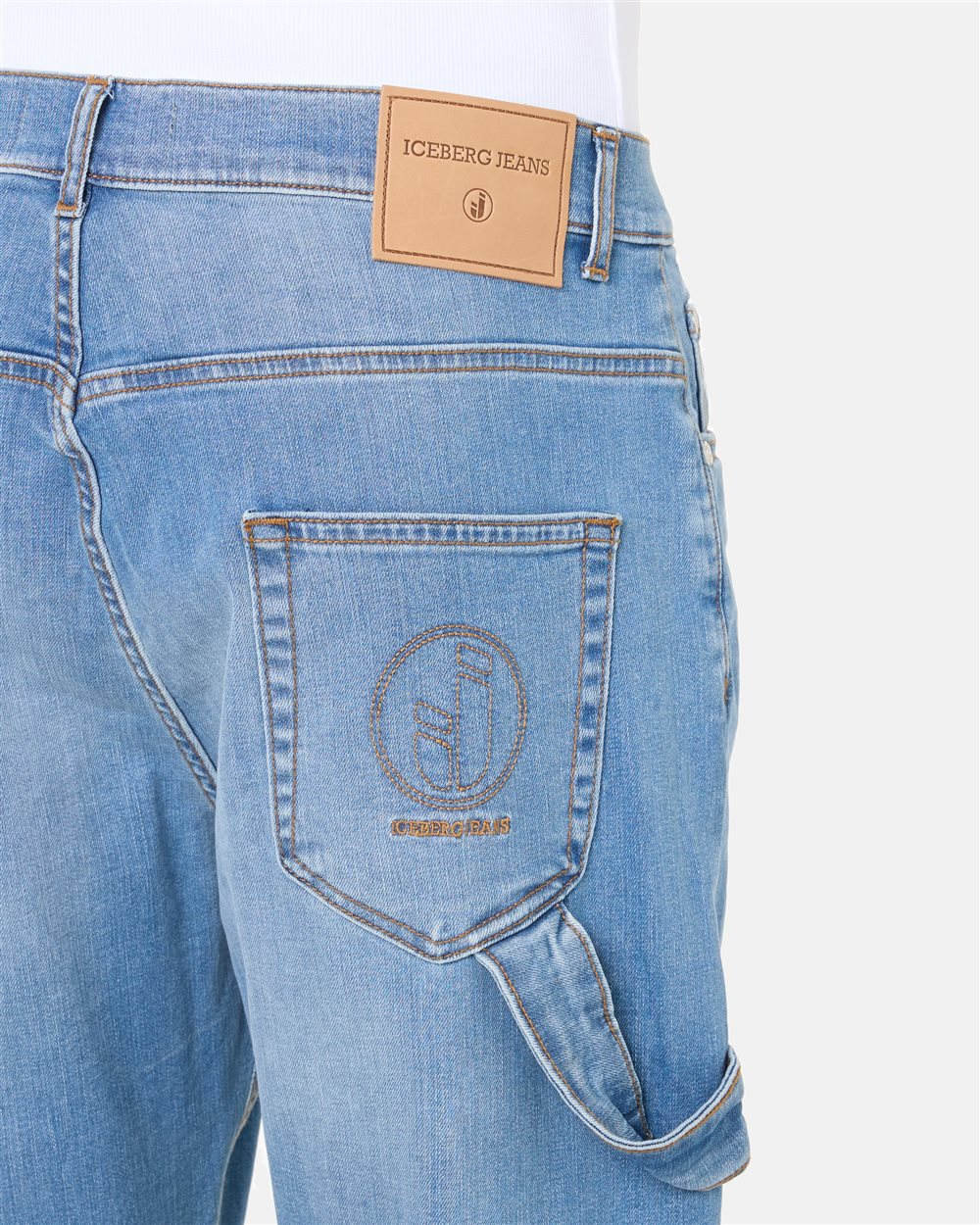 Work fit 5-pocket indigo stretch cotton denim pants | ICEBERG