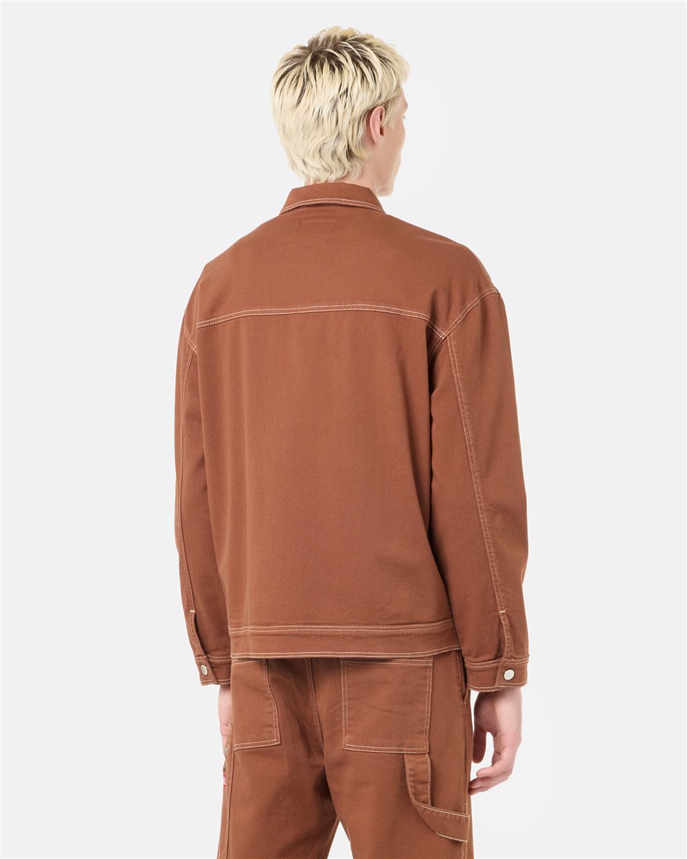 Burnt brown, work fit cotton gabardine jacket - Iceberg - Official Website