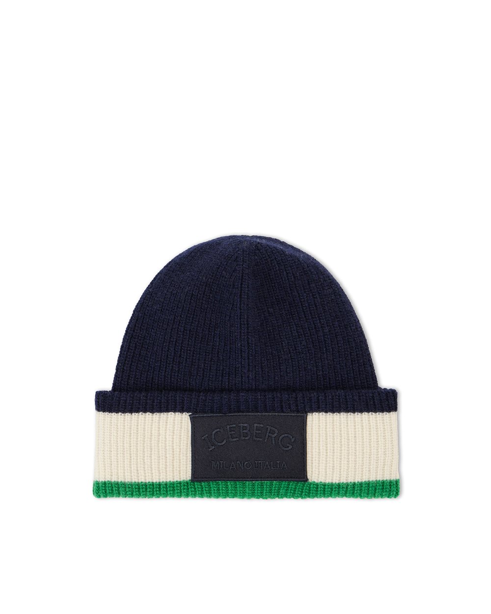 Multicolored dropped hat in corn stitch | ICEBERG