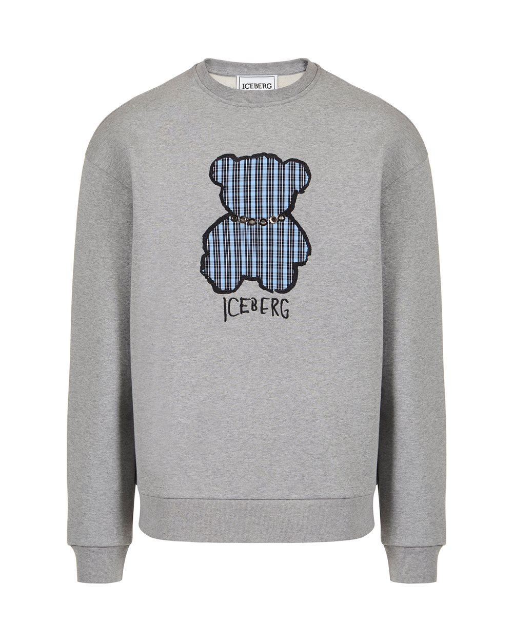Light gray melange regular fit crew neck sweatshirt in sustainable ...