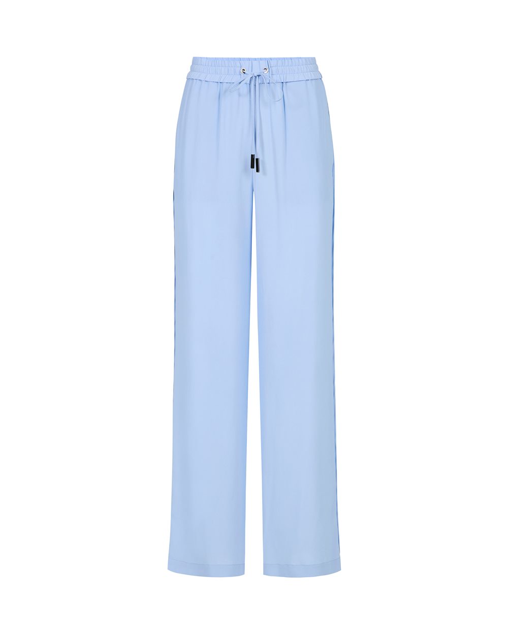 Powder blue jogging fit pants in crepe de chine silk blend | ICEBERG